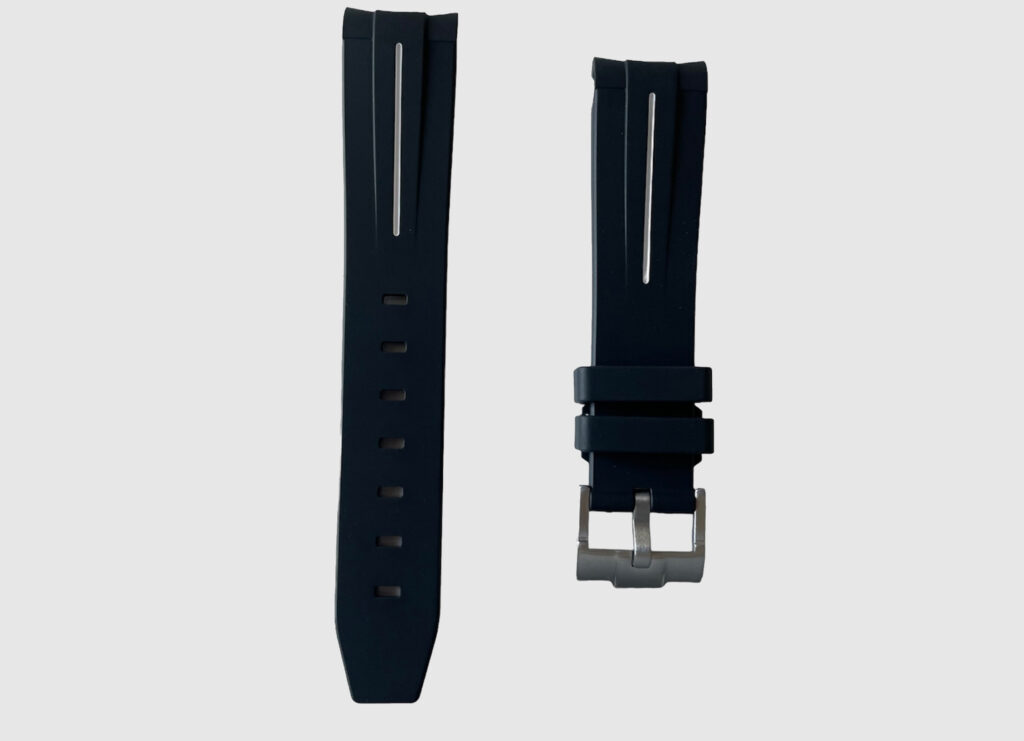 Omega x Swatch Rubber Strap Zwart met Witte Streep – Watch This SVP